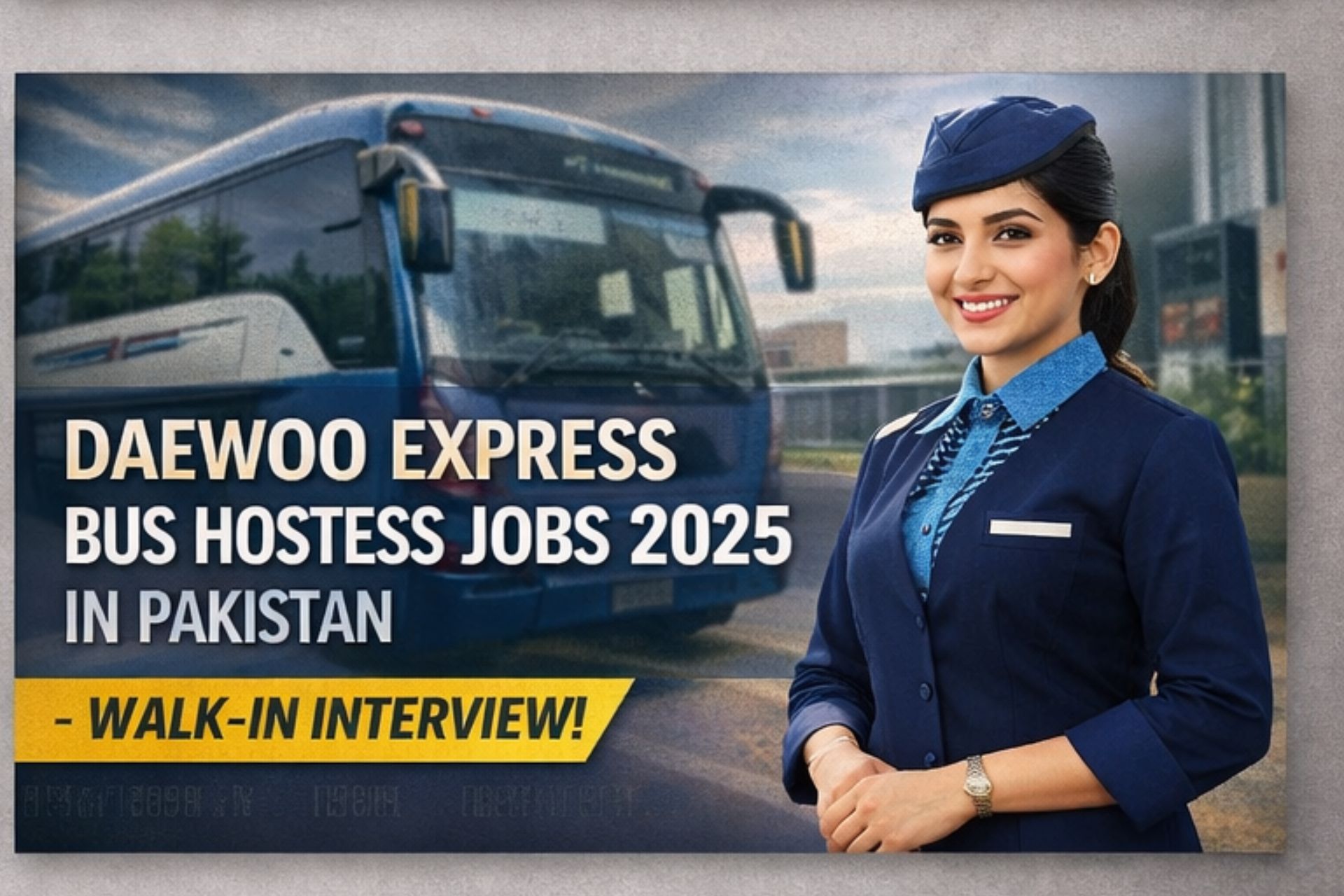 Daewoo Express Bus Hostess Jobs 2025 in Pakistan | Walk‑In Interview